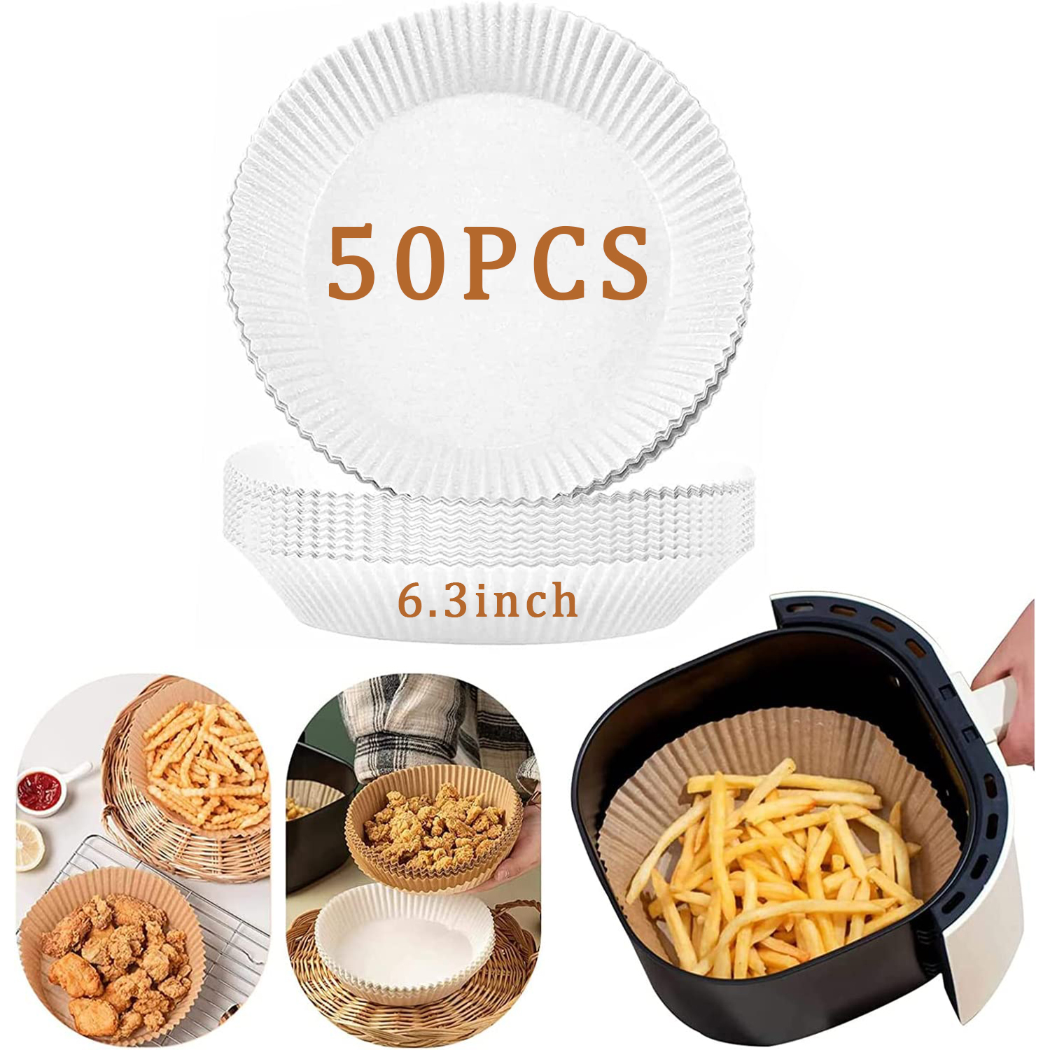 Air Fryer Disposable Paper Liner, Air Fryer Natural Parchment Paper Non ...