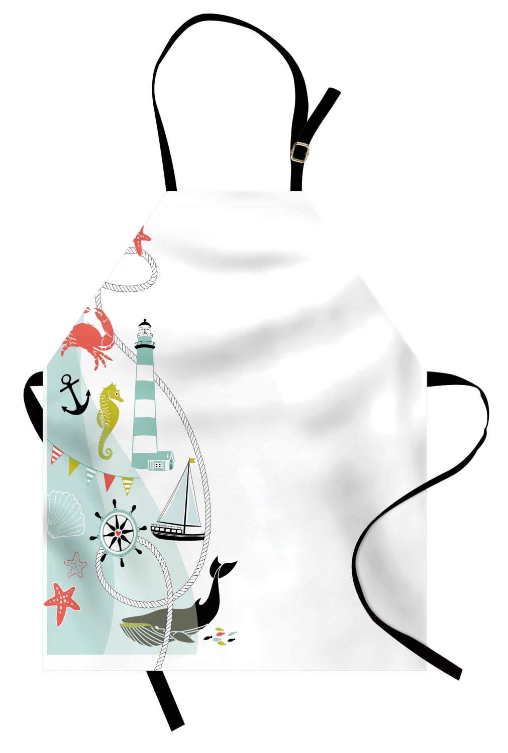 Nautical Apron Ornate Border Design with Maritime Elements Animals ...