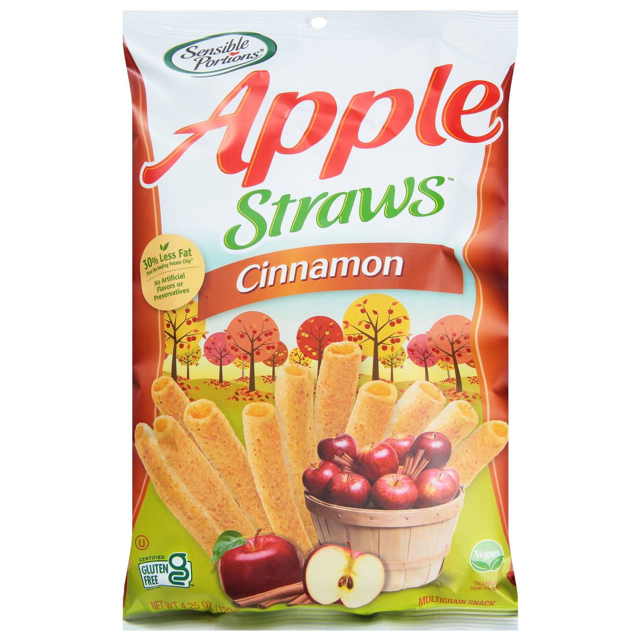 Sensible Portions Apple Straws Gluten Free Cinnamon -- 4.25 oz ...