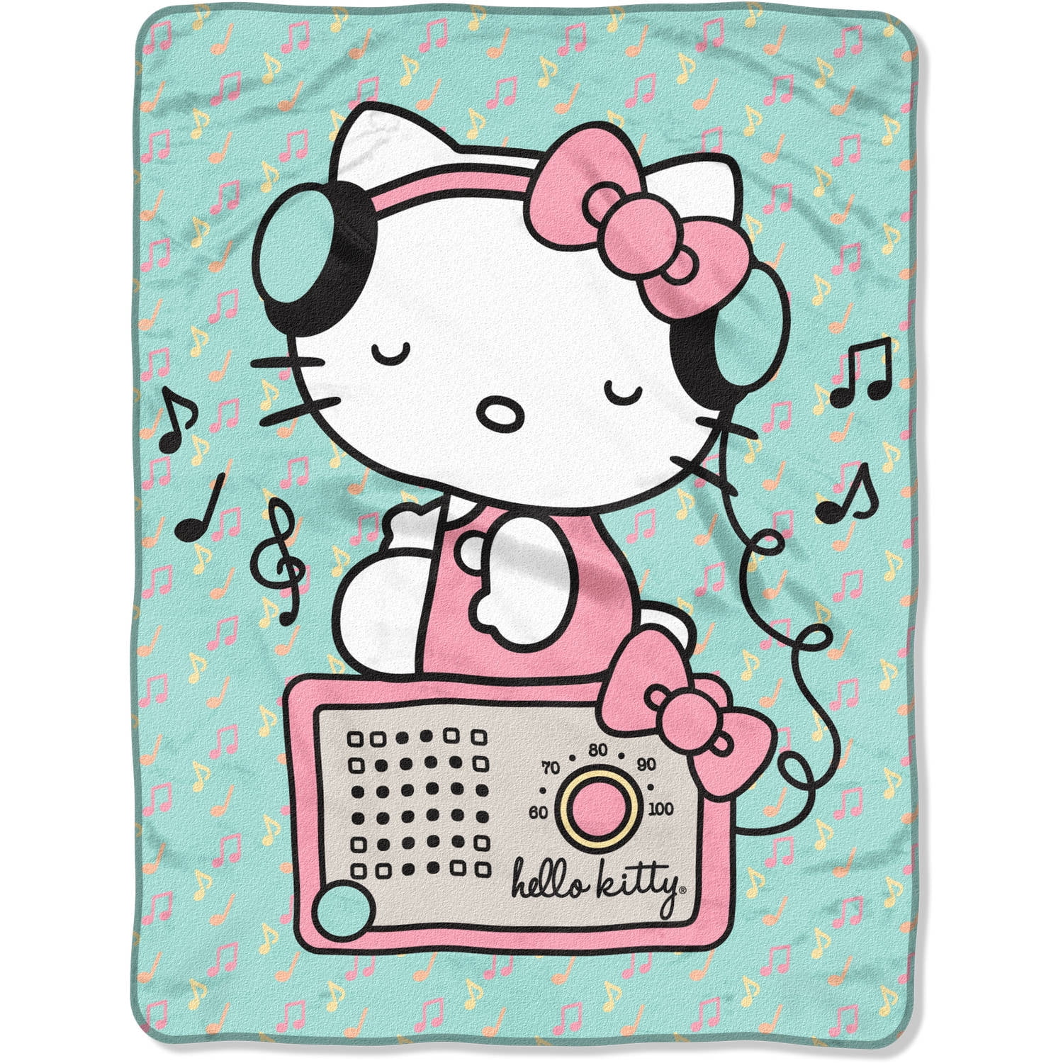 Sanrio's Hello Kitty "Rocking Kitty" 46" x 60" Micro Raschel Throw ...