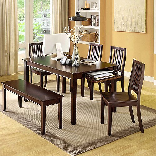 Whalen Homestead Dual Laptop/Storage Drawer Dining Table 6-Piece Dining ...