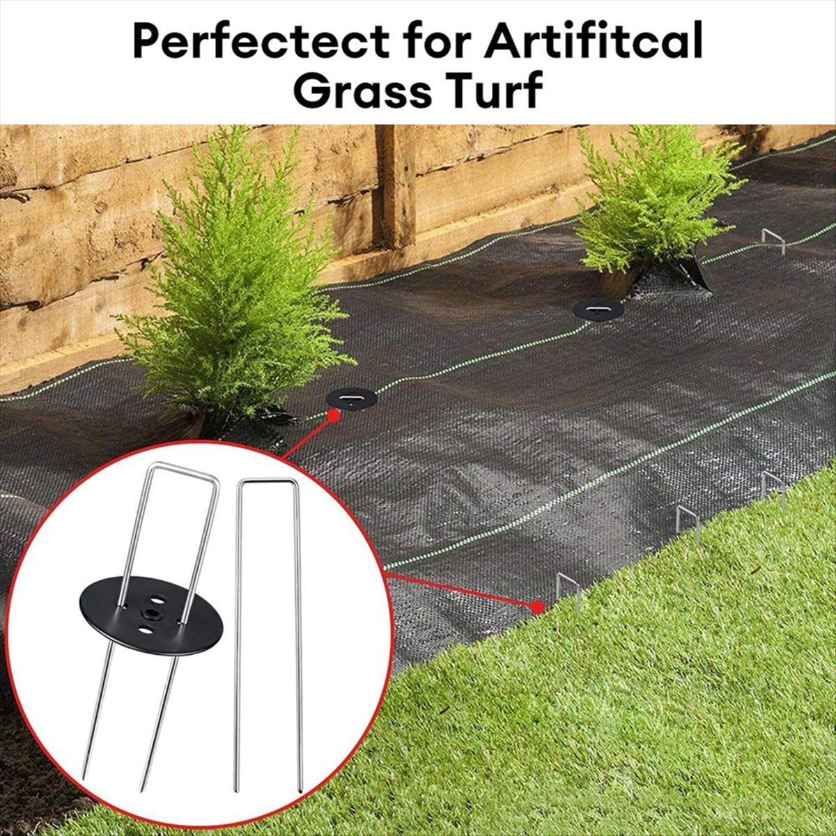 100Pcs Gardening Planting Fixed Ground Spikes U Shaped Landscape Ground ...
