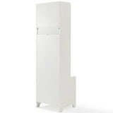 Bowery Hill Wood Hall Tree with 2 Cabinet Doors in Distressed White ...