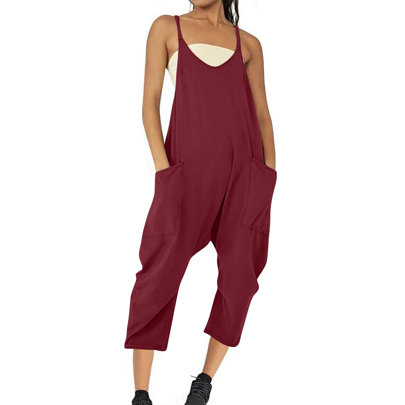 Click here for Faiwad Womens Sleeveless Wide Leg Jumpsuit With Po... prices