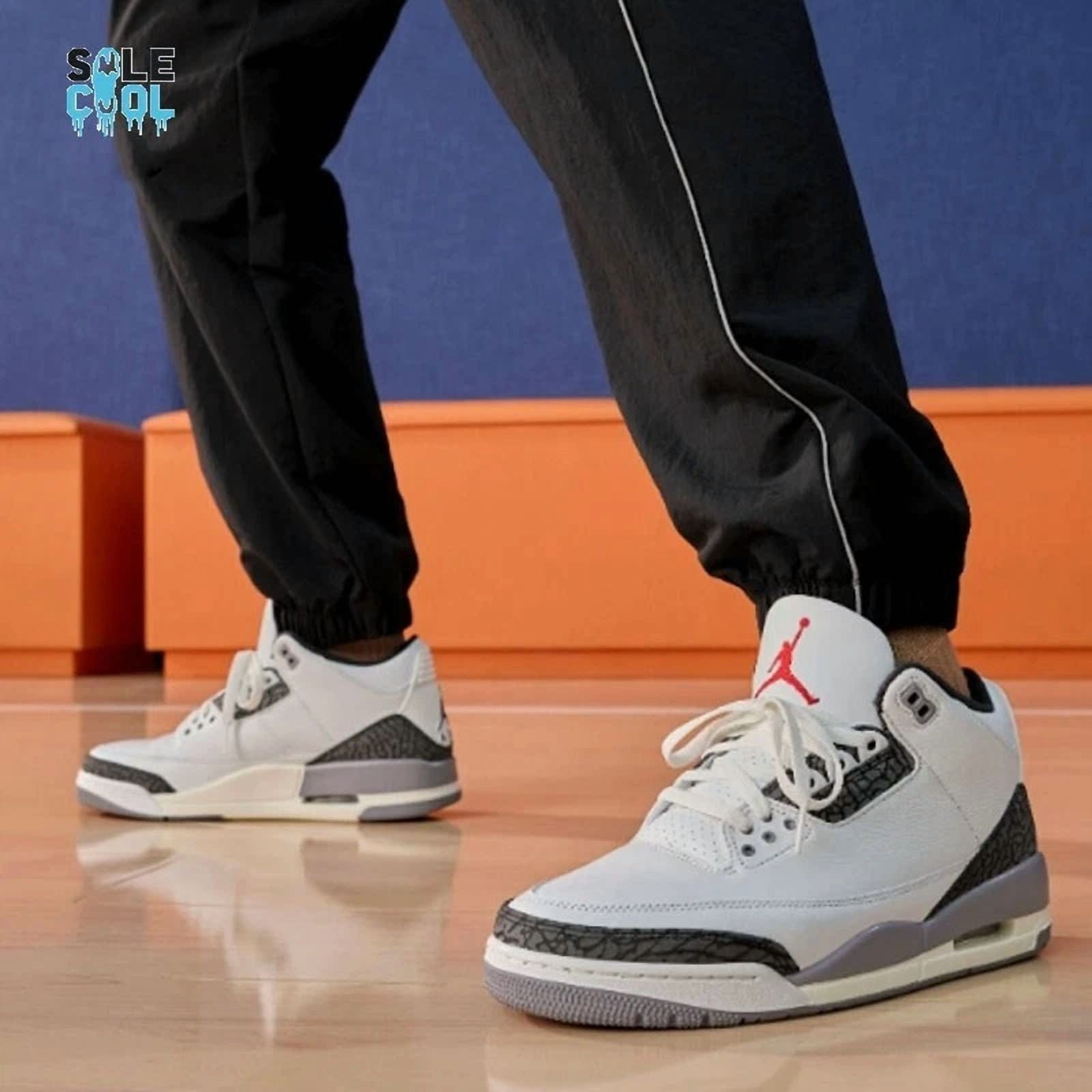 N I-K-E A i r-Jor-dan 3 AJ3 Retro Cement Grey White Men’s Shoes CT8532 ...