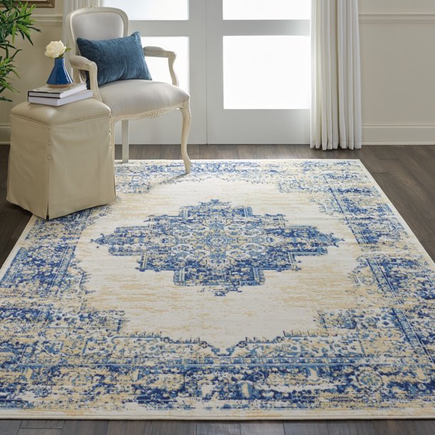 Nourison Grafix Traditional Persian White 6' x 9' Area Rug, (6' x 9 ...