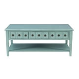 Powell Sadie 3-Drawer Coffee Table with Shelf, Teal - Walmart.com