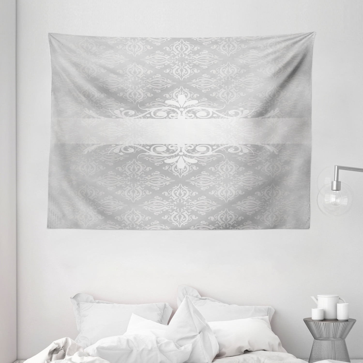 Grey Tapestry, Classical Floral Motifs Renaissance Tile Pattern Antique ...