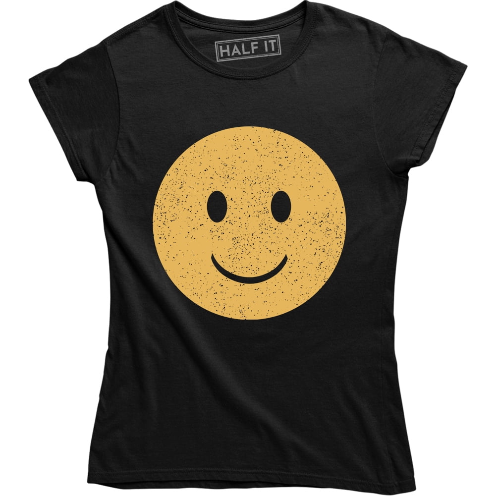 Smile Face Emoticon Emoji Happy Smile Funny Sarcasm Women's Tee ...