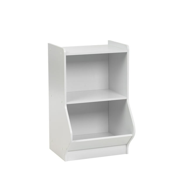 IRIS USA 2-Tier Shelf Organizer with Easy Access Angled Cubby, White ...