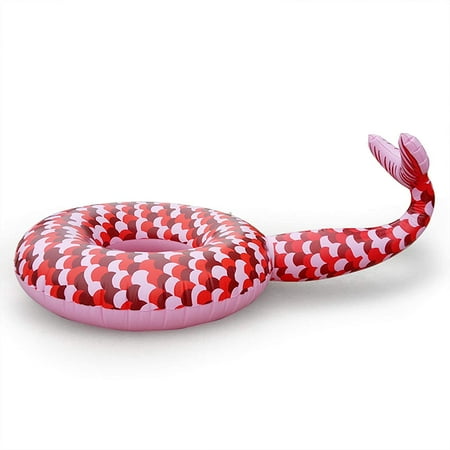 Inflatable Mermaid Swimming Ring, Pool Float Fish Tail ir Mattress,Swim ...
