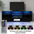 ChVans 65 inch LED TV Stand with LED Lights, Glossy Cabinets ...