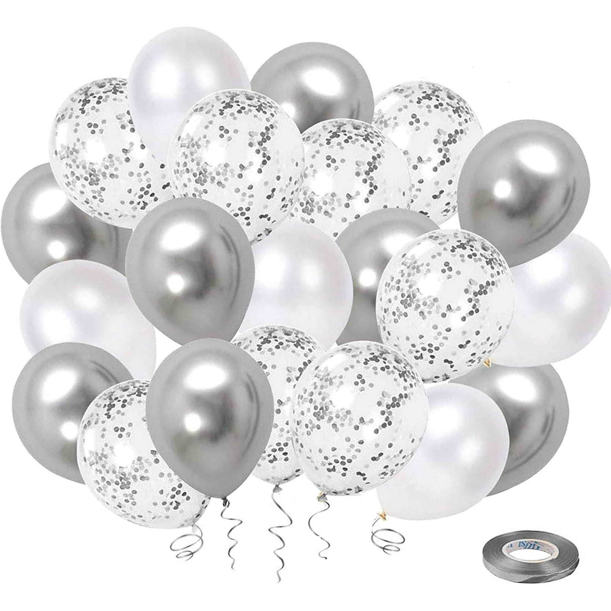 Click here for Dutchman Glamorous Metallic Silver Balloons  Heliu... prices