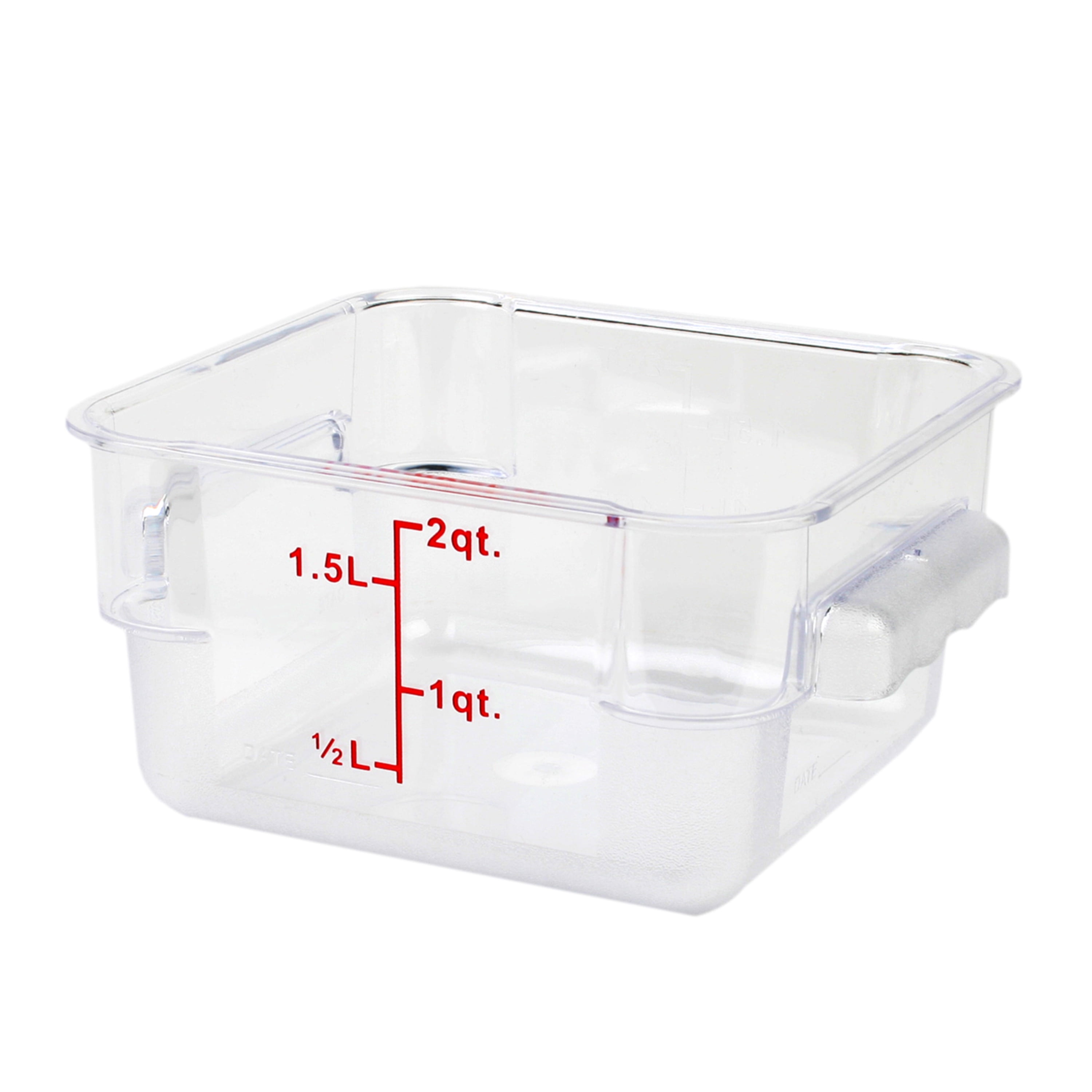 Excellante 2 quart polycarbonate square food storage containers - clear ...
