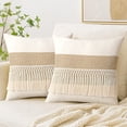 Boho Neutral Decorative Throw Pillow Cover 18x18 Inch for Couch Bed ...