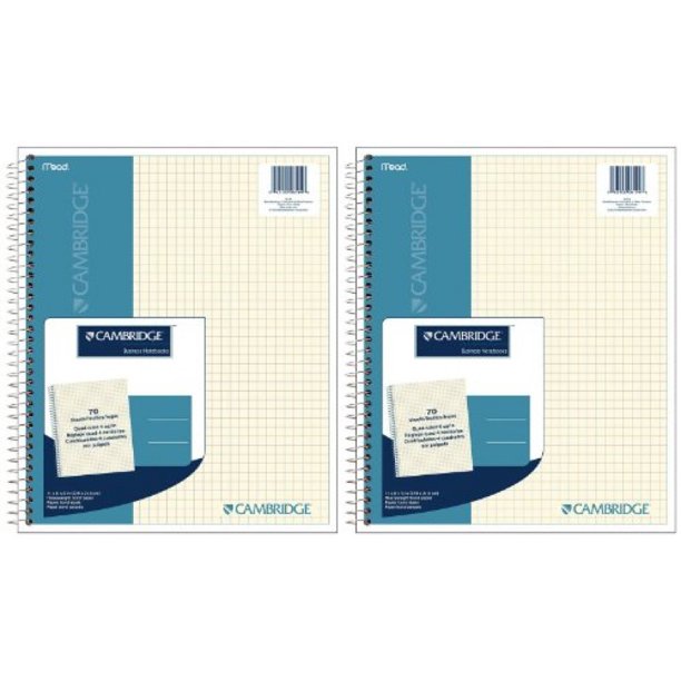 Mead Cambridge Wirebound Quad Notebook, 70 Sheets-Ivory, 2 pk - Walmart ...