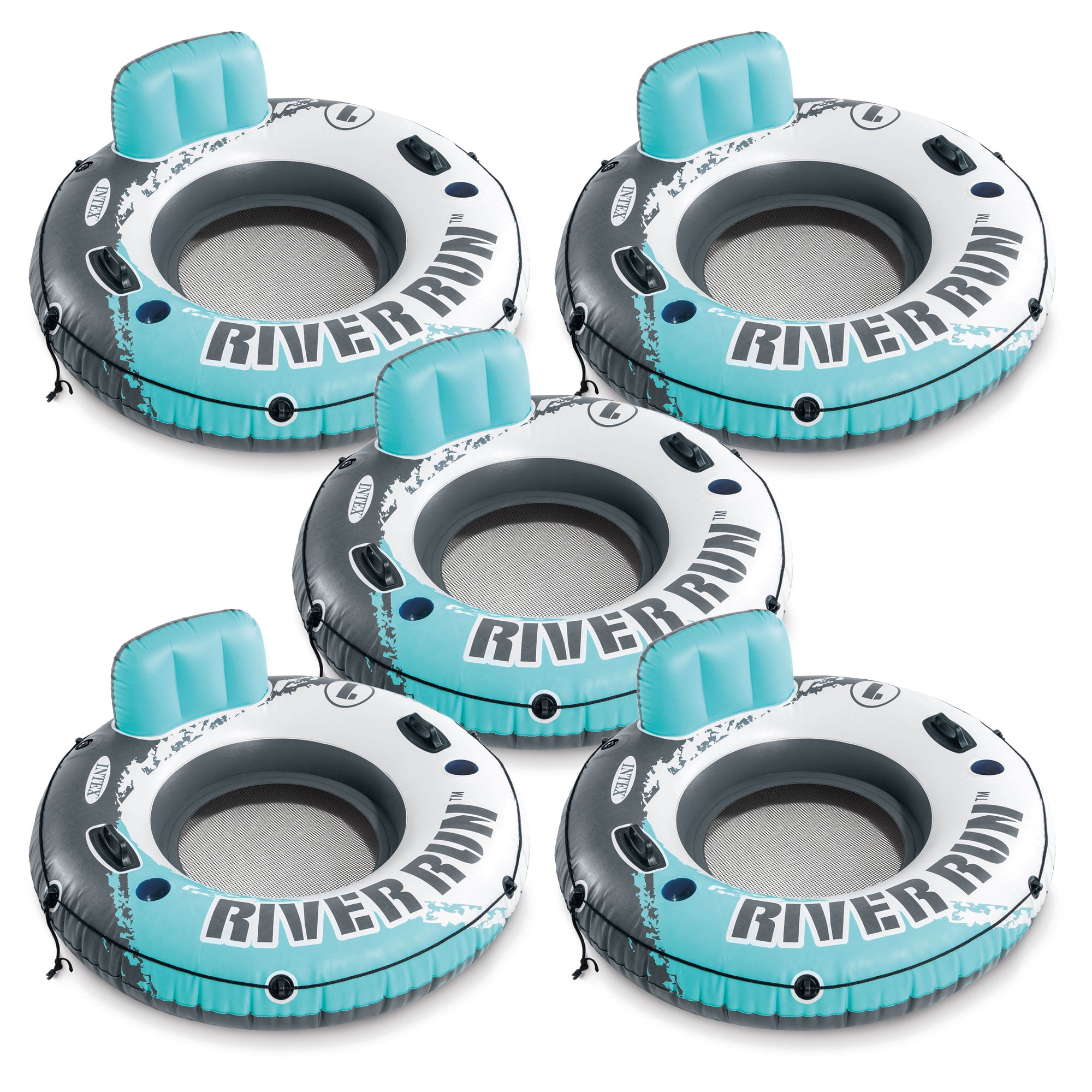 Intex River Run 1 53 Inflatable Floating Tube Lake Pool Ocean Raft (5 Pack)
