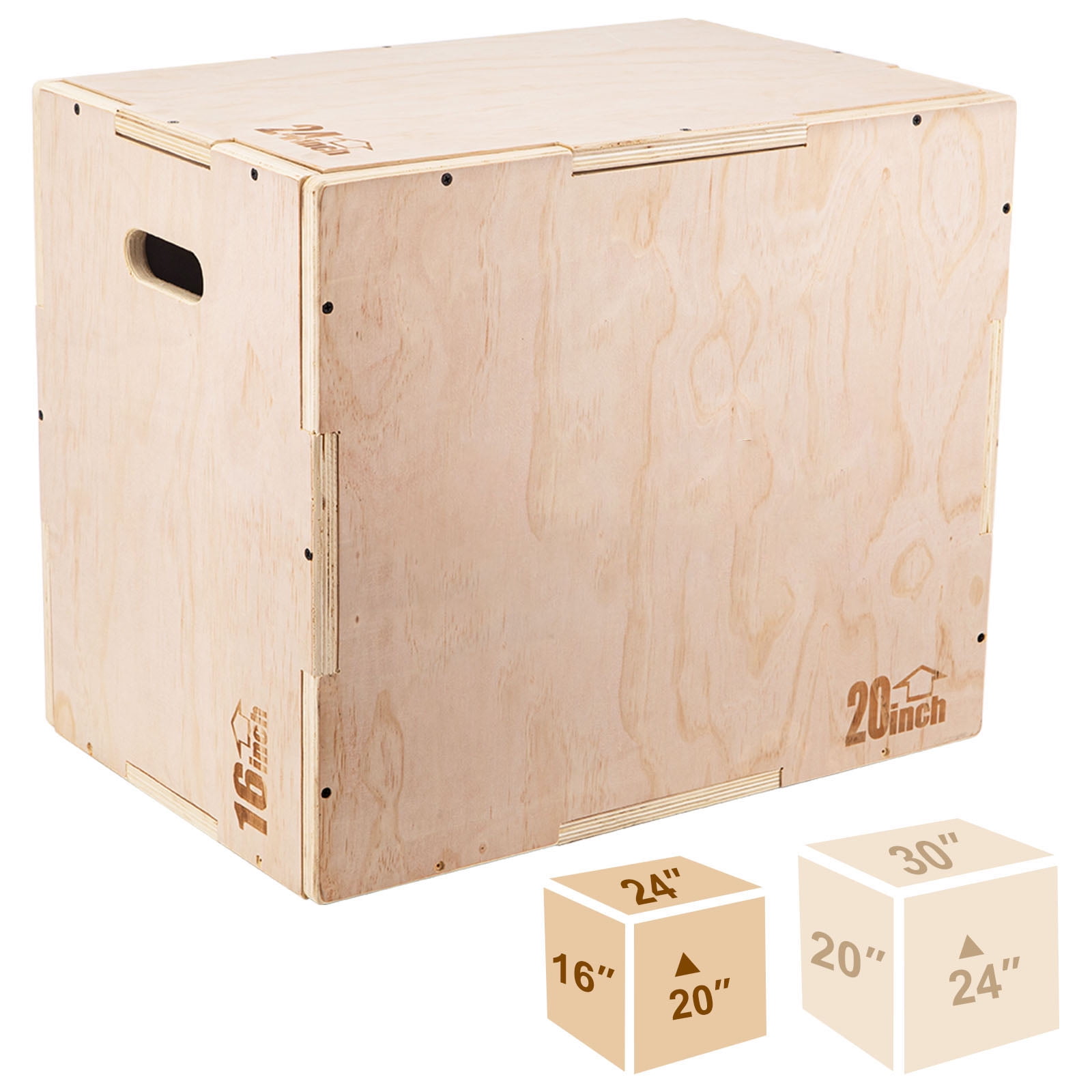 Free Shipping! BENTISM 3-in-1 Wood Plyo Box 24x16x20 Exercise Jump Box ...