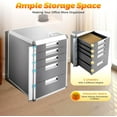 5 Layers Desktop Drawer Organizer w/Lock Storage File Boxes Portable 5 ...