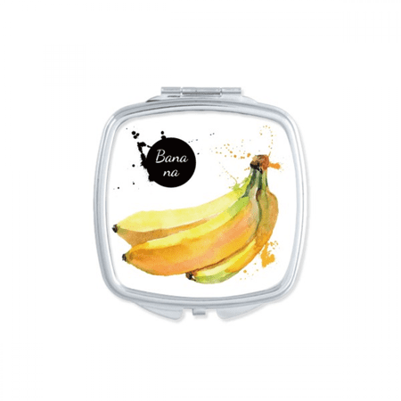 Banana Watercolor Fruit Tasty Health Mirror Portable Compact Pocket ...