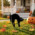 Halloween Black Scared Cat Silhouette Yard Stake with Glow In The Dark ...