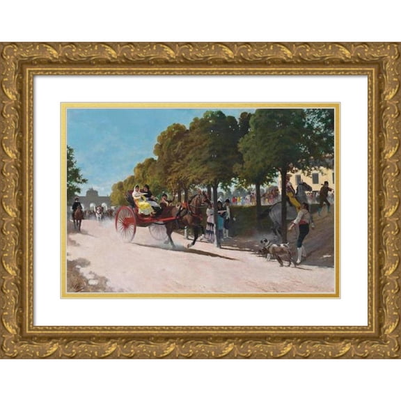 Daniel Perea y Rojas 18x14 Gold Ornate Wood Frame and Double Matted ...