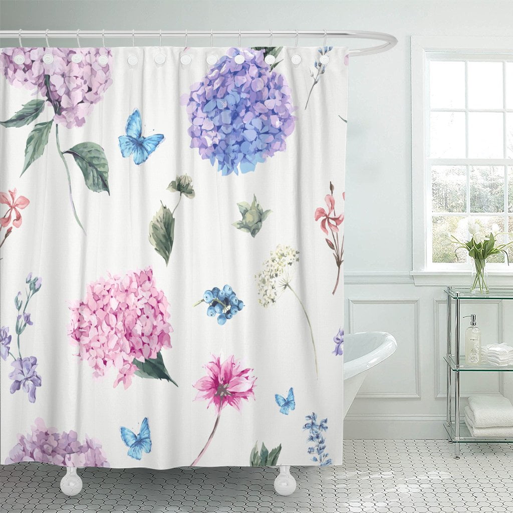 PKNMT Summer Vintage Floral Blooming Hydrangea and Garden Flowers ...