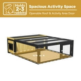 Rabbit Cage with Large Wire Mesh Activity Area and Weatherproof Nesting ...