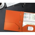 Better Office Heavy Duty Orange Plastic 2 Pocket Folders, 24 Pack with ...
