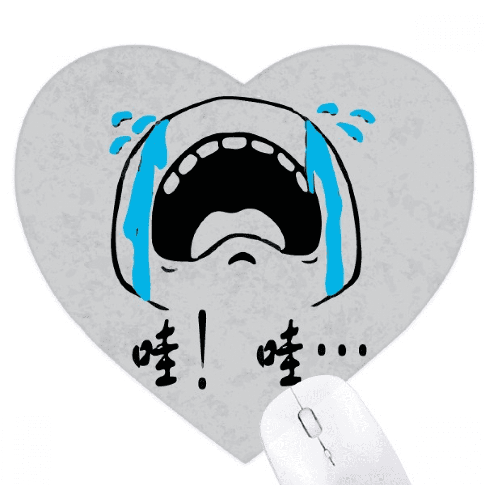 Cry Aloud Black Cute Chat Face Cartoon Heart Mousepad Rubber Mat Game ...