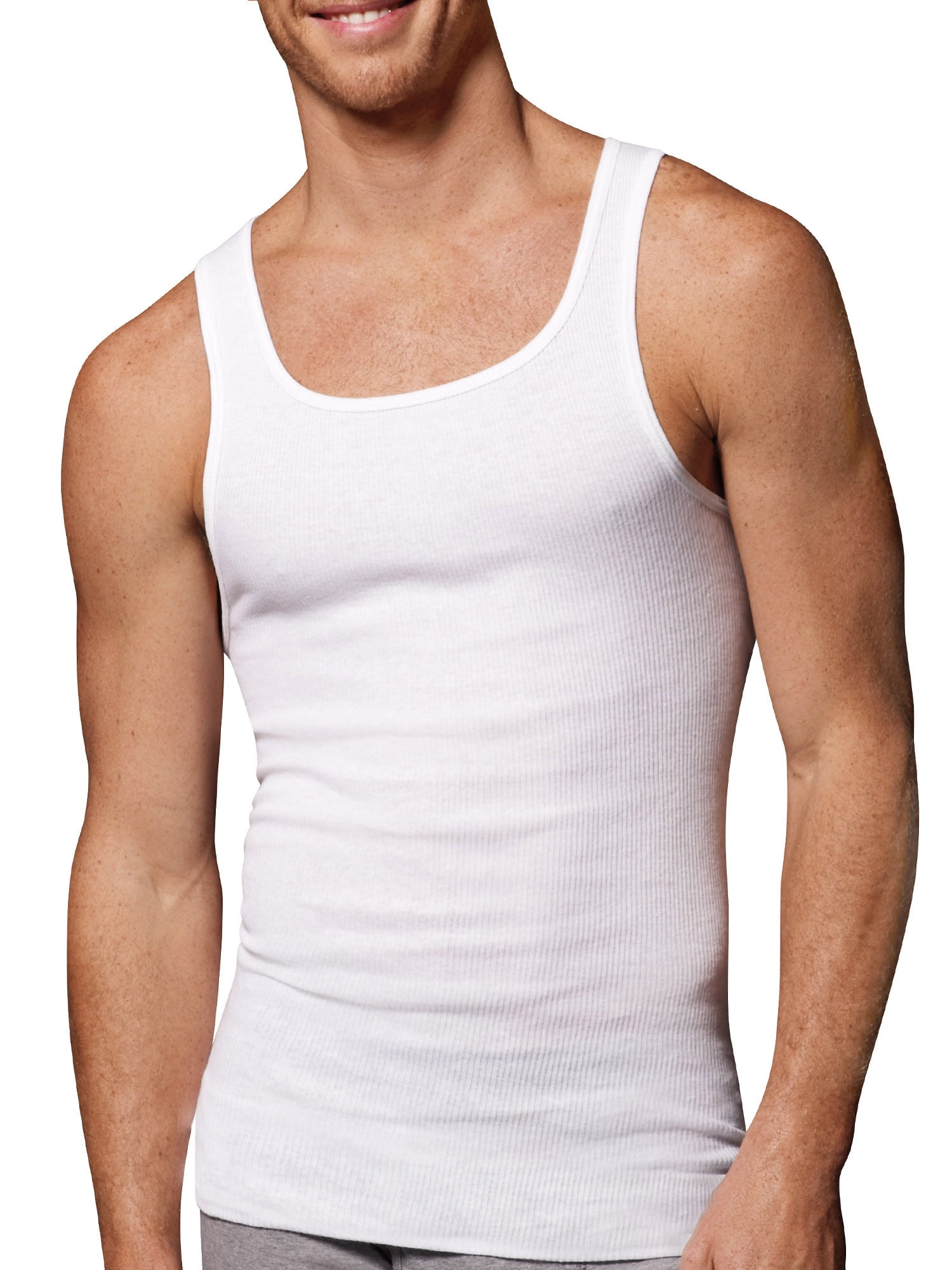 Hanes Hanes Mens Tagless Comfortsoft Tank Undershirt 6 Pack Up To