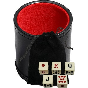 Cyber-Deals Set of 5 Spanish Poker Premium Dice (Bone Tone) Cubilete ...