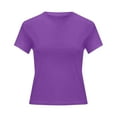 ChoXxx Women's Short Sleeve Basic Summer Neck Crop Outing Layered Slim ...