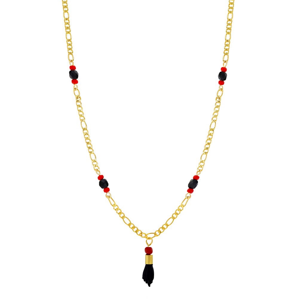 Gold Plated Simulated Azabache Evil Eye Protection Black Figa Hand ...