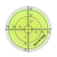 50 x 12mm Spirit Level Bubble Black Angle Clear Mini Round Leveller ...