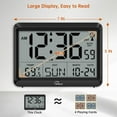 Atomic Digital Wall Clock Battery Operated, Self-Setting, Large Display ...