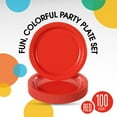 "Exquisite Premium Durable Red 9"" Paper Plates - Bulk Pack of 100 ...