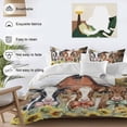 Bowknot Cow Twin Duvet Cover Set, Retro Barn Fence Cows Sunflowers ...