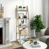 Fionafurn A-Shaped 5-Tier Bookshelf, Modern Wooden Ladder Shelf Open ...