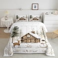 Cute Snowman Deer Comforter Set Twin Size,Wildlife Animal Rustic ...