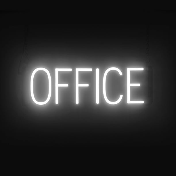 SpellBrite OFFICE LED Sign for Business. 20.5" x 6.3" White OFFICE Sign ...