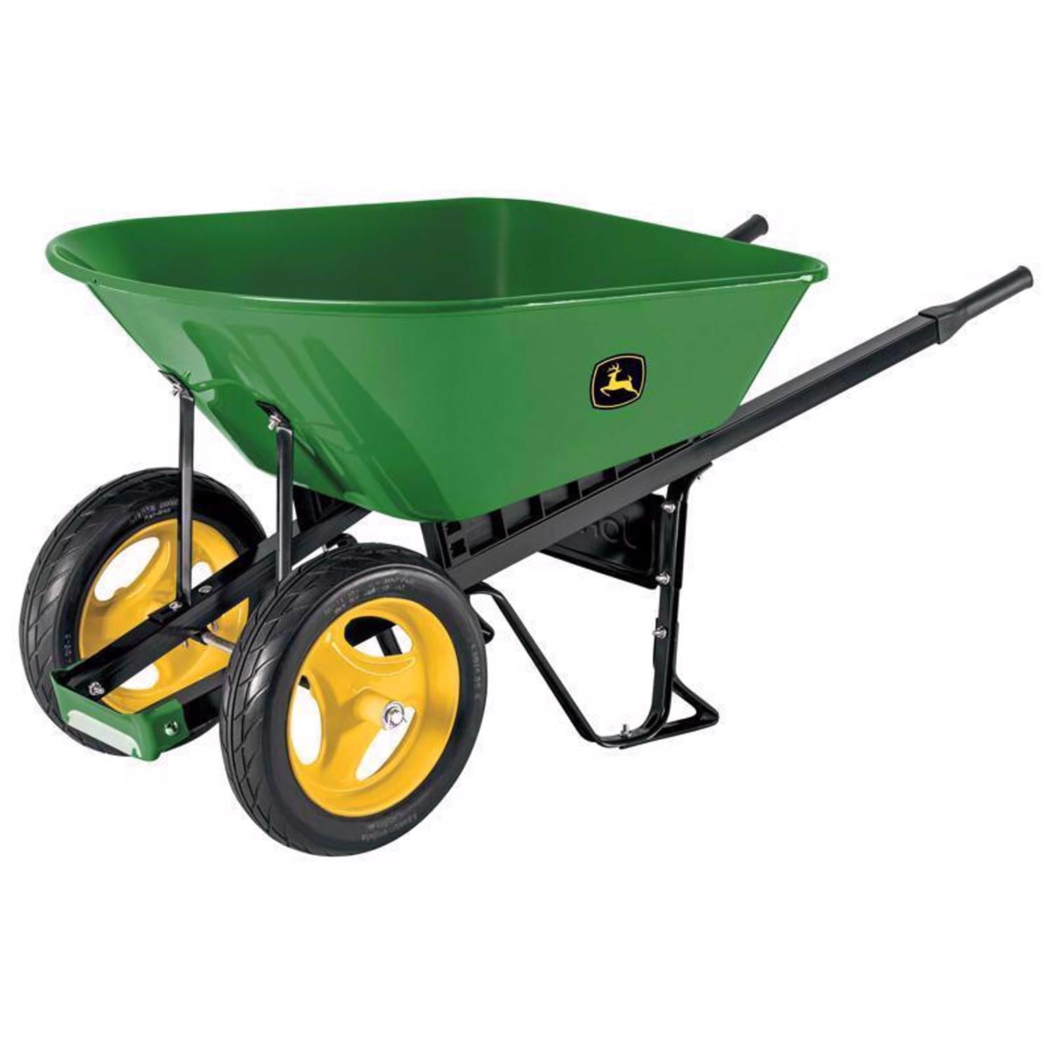 John Deere 7 cu ft. Green Steel Wheelbarrow - Walmart.com