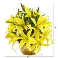 Nearly Natural Lily Artificial Arrangement in Gold Vase - Walmart.com