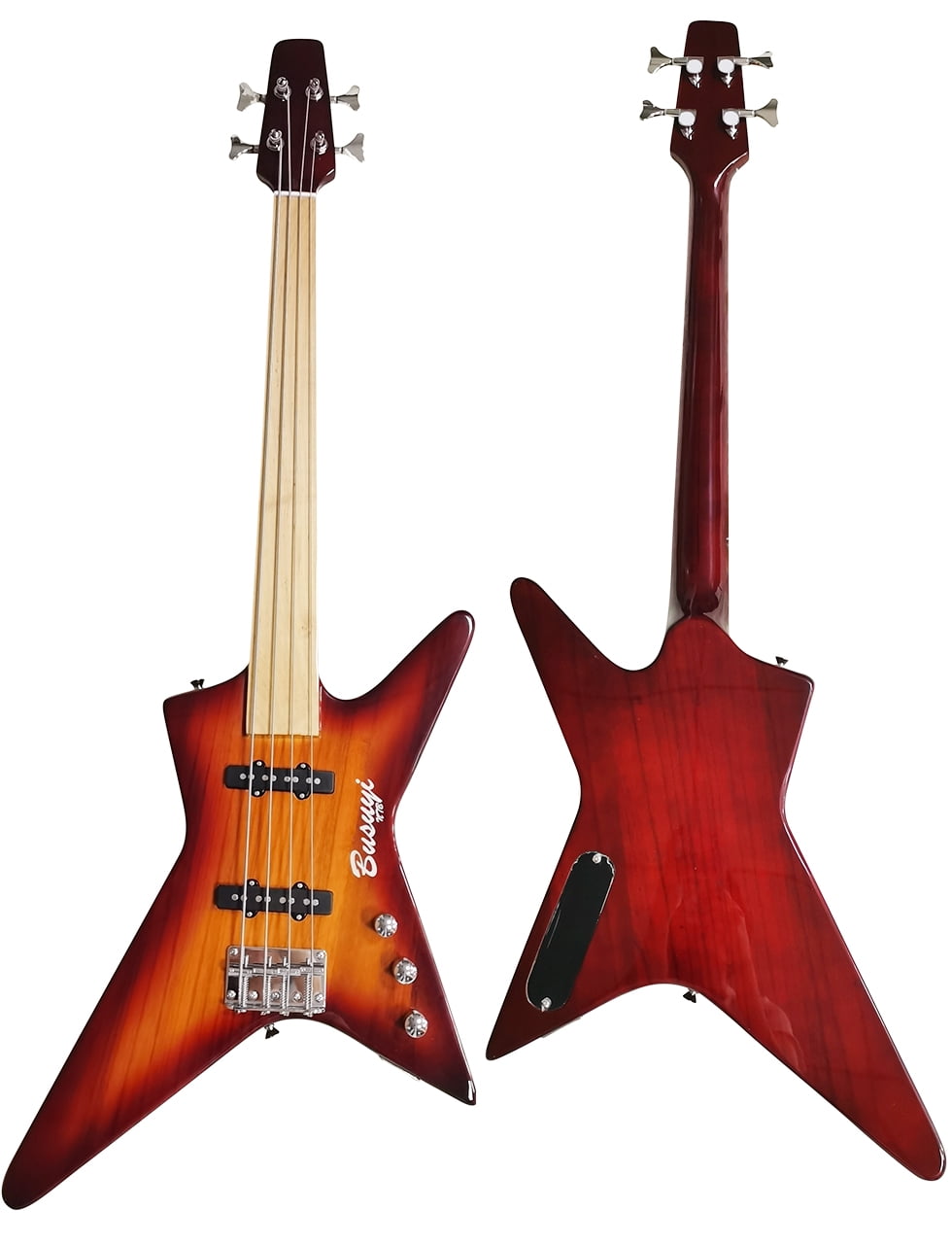 4 String Short Scale Set Neck Fretless Bass - Walmart.com