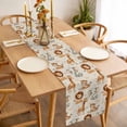 Cartoon Lions Giraffe Tiger Cotton Linen Table Runner Cute Animal Leaf ...