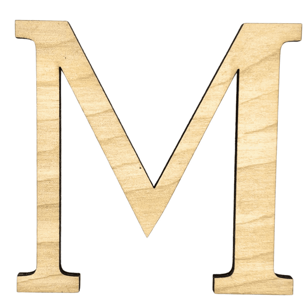 Krafty Supply 10" Tall Greek Wood Letter MU | 1/4" Thick Birch Plywood ...
