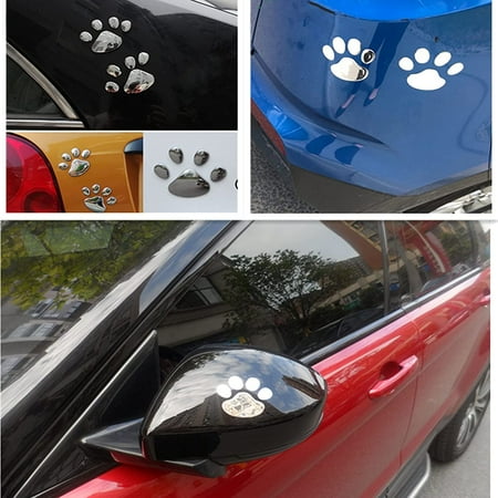 3D Cool Design Paw Car Sticker Animal Bear Footprint Decal Logo Car ...