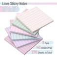 Mr. Pen- Lined Sticky Notes 3x3, 6 Pads, 45 Sheet/Pads, Pastel Colors ...