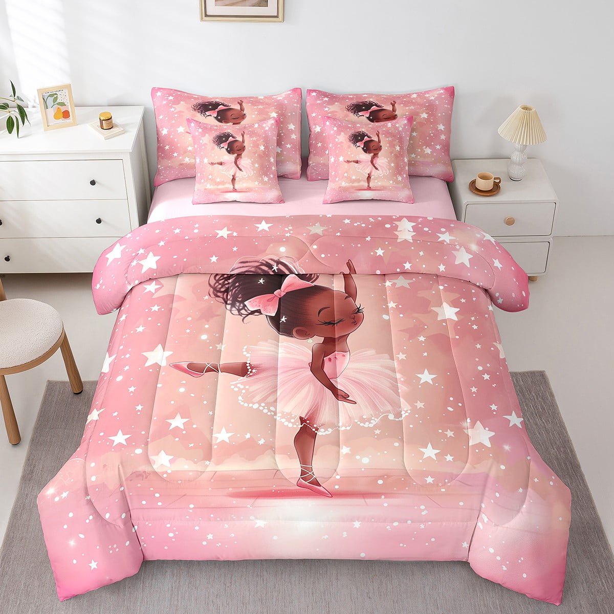 Click here for Yst Little Black Girls Bed In A Bag Twin 7 Piece b... prices