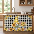 Gnomes Plaid Cabinet Curtains 32"W x 55"L,Dustproof Sink Skirt Curtain ...